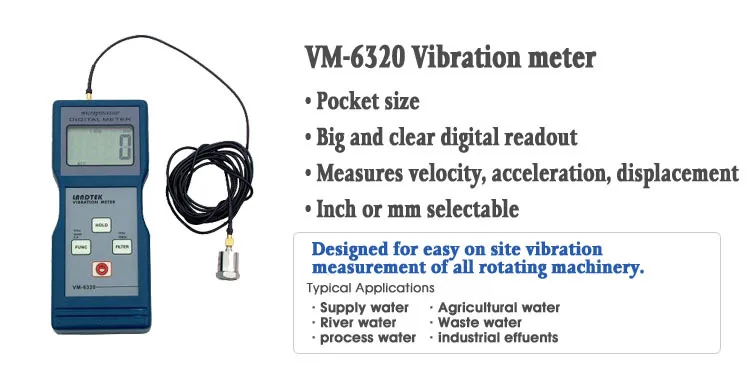Taijia VM6320 디지털 진동 측정기, 진동 센서 기계, 진동 분석기 시간 측정기 진동 측정기 가격 휴대용 ...