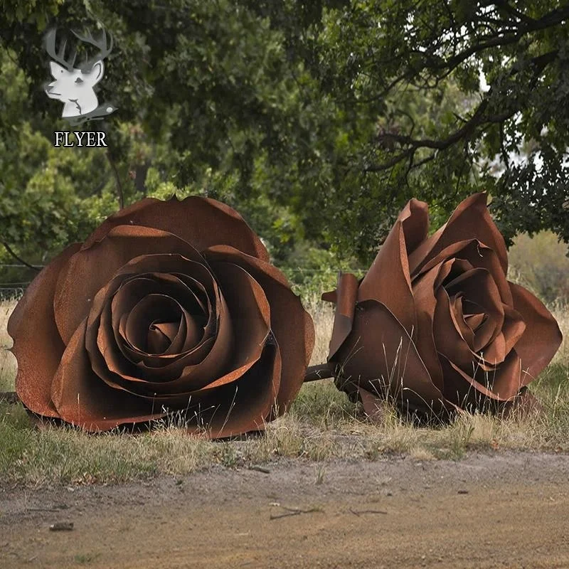 Escultura de flor de acero de corten de jardín moderno grande| Alibaba.com