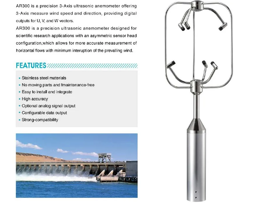 3 Axis Ultrasonic Anemometer Ar300 - Buy Ultrasonic Anemometer ...