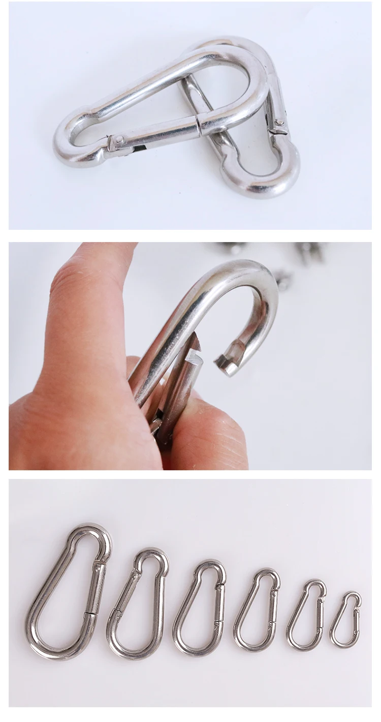 1-1/2" M4*40mm Snap Hook Clip Small Keyring Camping Sports Karabiner ...