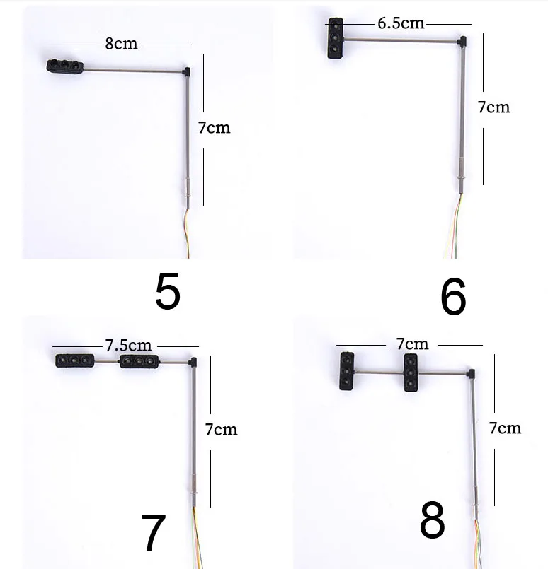 6cm Metal Traffic Signal Pedestrian Crossing LED Light Model 3V Train ...