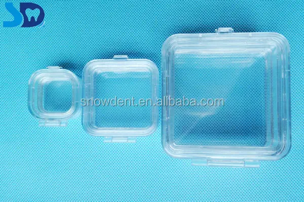 Transparent Plastic Dental Membrane Boxes With Film Pillow Crown Box For Denture And Bridges ...