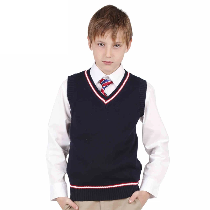 High Quality Custom School Sweater Uniforms Boys Vest Sweater Design ...