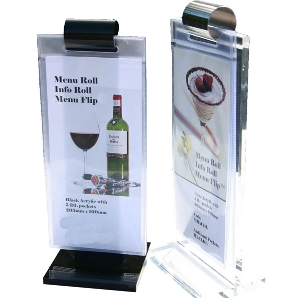 Custom Hot Sale Tabletop T shape Pocket Sign Holder Roll Menu Stand ...