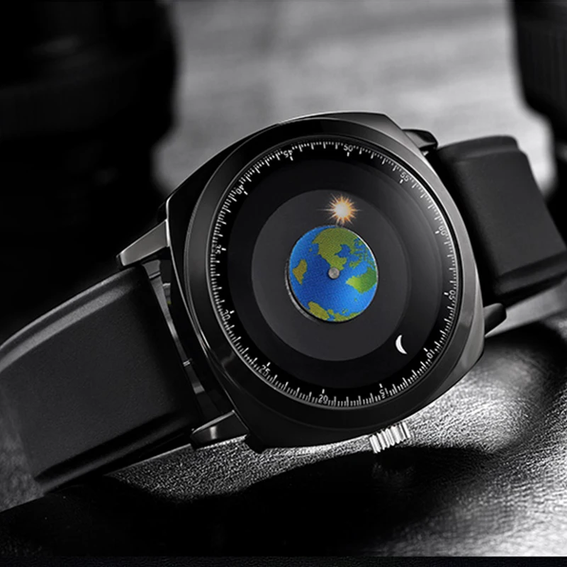 Earth World Map Watch Silicone Leather Sport Wrist Watches Alloy ...