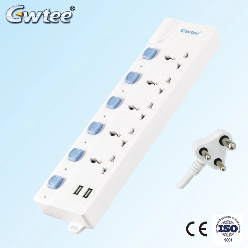 6 Outlets Individual Switch Power Strip With Usb Ports - Buy Smart Plug ...