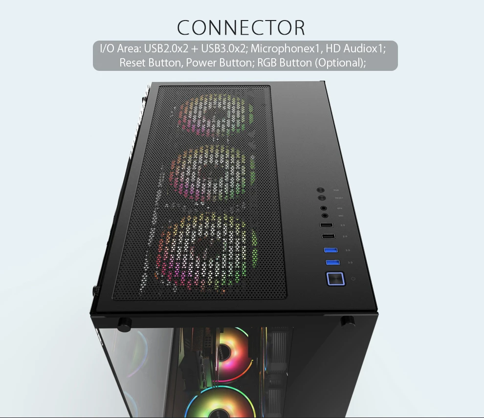 Factory Wholesale Gaming Computer Case Front Panel Side Tempered Glass ...