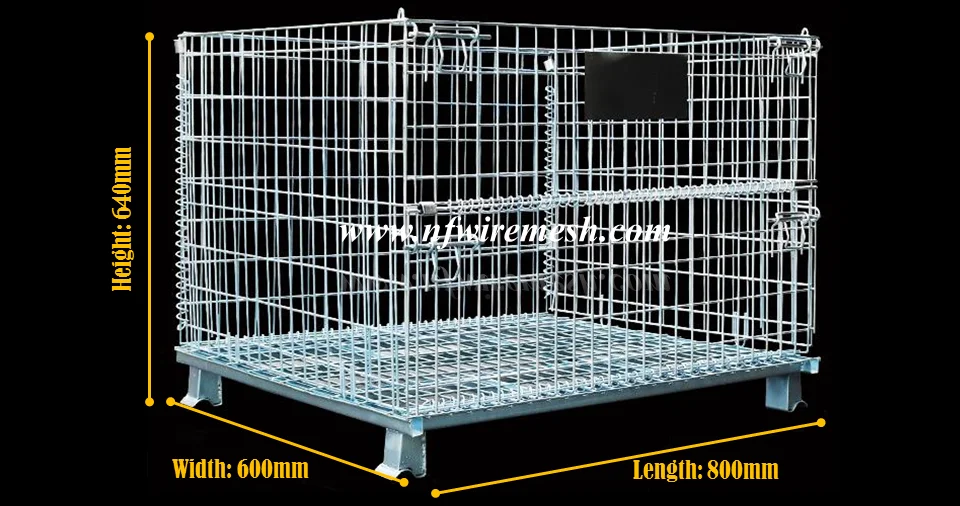Wire Mesh Pallet For Stacking Folding Warehouse Cage Container Storage ...