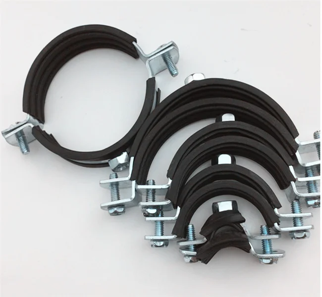 3/8 To 10 Inch Galvanized Heavy Duty Pipe Clamp With Rubber Cushion ...