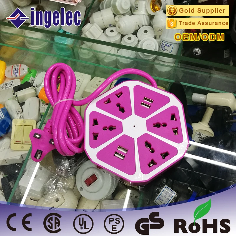 The New Price Electrical Multi Plug Extension Socket Hexagon Shape Usb ...
