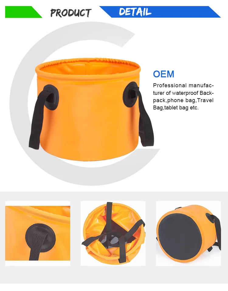 Custom 500D PVC Tarpaulin Foldable Camping Portable Foot Bath Barrel ...