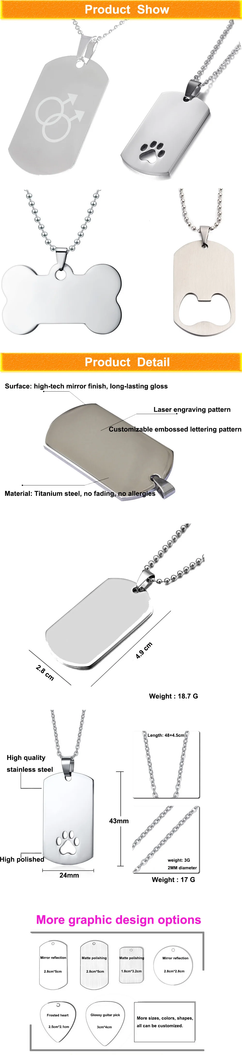 Wholesale Custom Logo Blank Metal Bone Shaped Gold Pet ID Tag