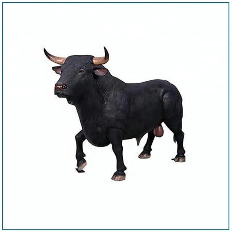 Outdoor Life Size Resin Wild Bull Sculpture for Sale