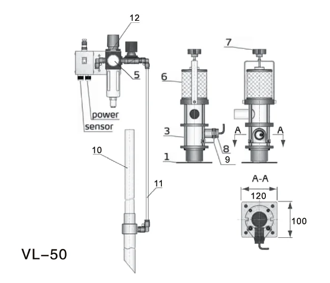SINTD CE VL-100 Plastic Pneumatic Pressurized Air Venturi Vacuum Hopper ...
