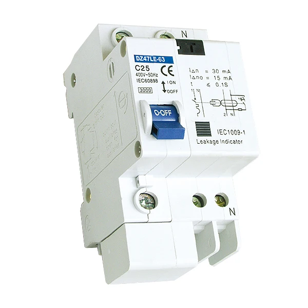 Dz47le-63 Residual Current Circuit Breaker Rcd 1p+n 2p 3p 3p+n 4p 230v 400v 30ma 50ma 100ma ...