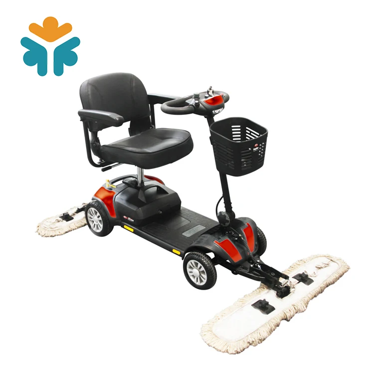 Four Wheels Electric Street Sweeper Cleaning Mobility Scooter With Mop ...