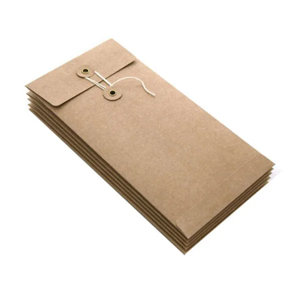 Custom Kraft Paper Envelope with Button Logo & String