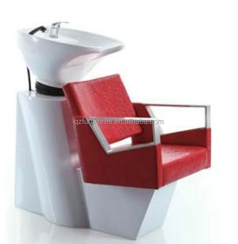 Red hair style shampoo chair basin price QZ-S5032B| Alibaba.com