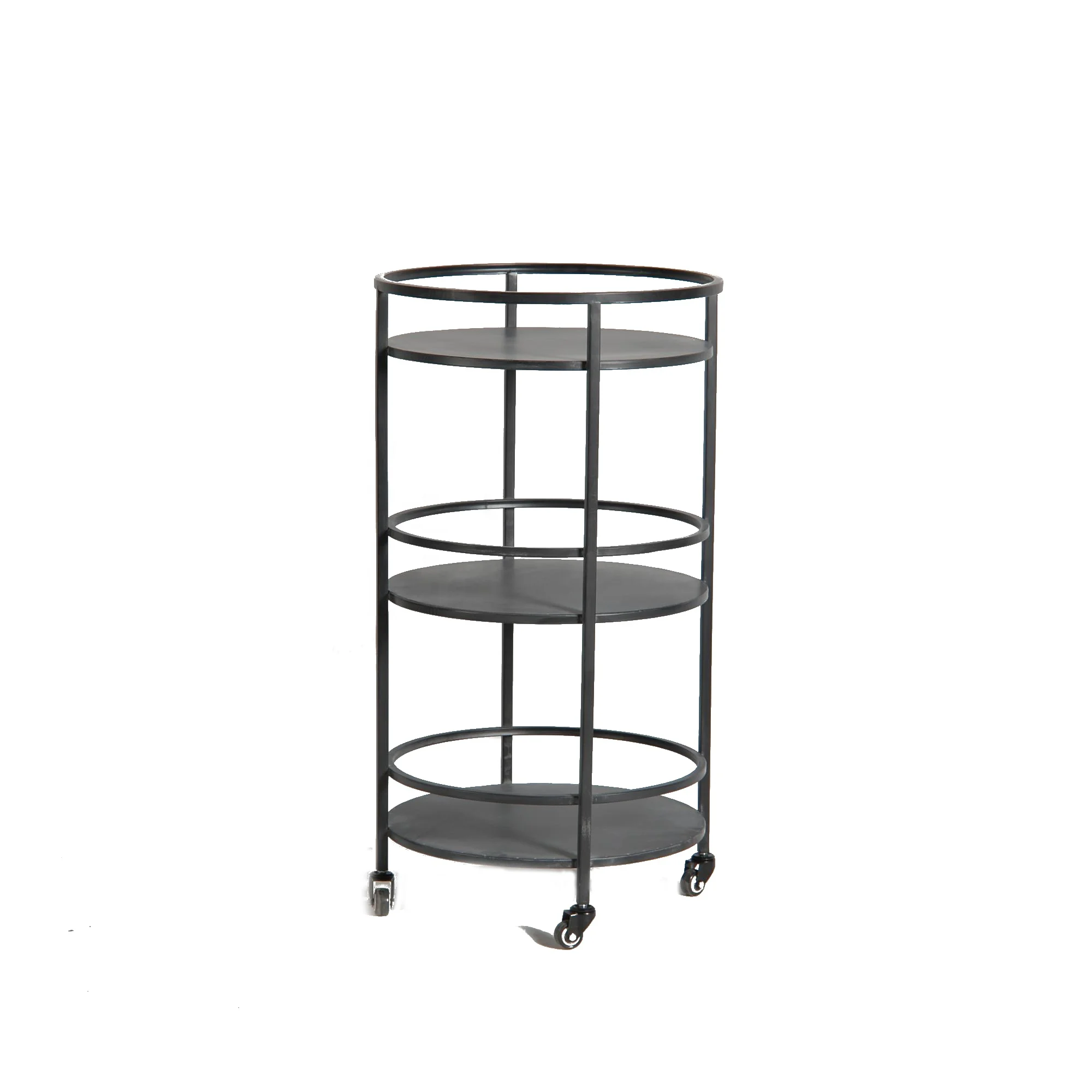 Mayco Home Mini Kitchen Serving Trolley 3 Tier Metal Round Bar Food ...