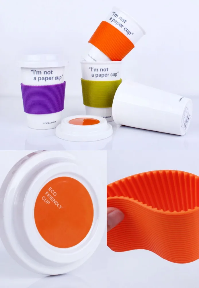 Kc-164 I Am Not A Paper Cup,Porcelain Travel Coffee Mug With Lid 12 Oz ...