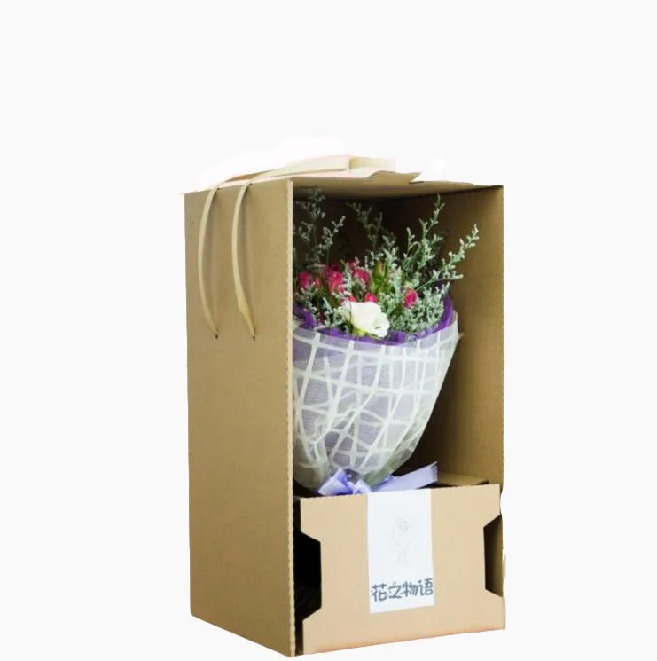 corrugated paper Flower Delivery solution Bouquet Arrangement Carrier ...