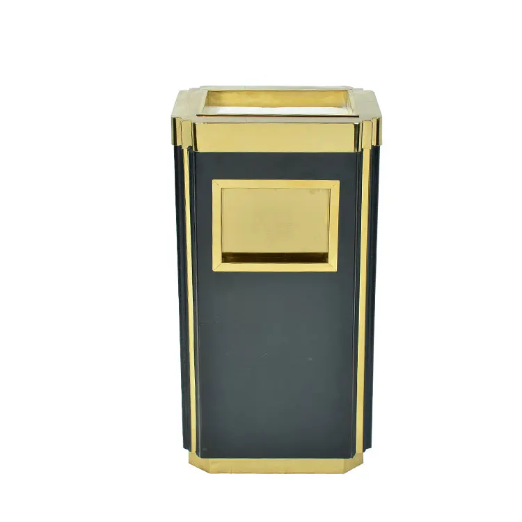 Rectangular Lobby Standing Trash Bin Stainless Steel Ashtray Bin For ...