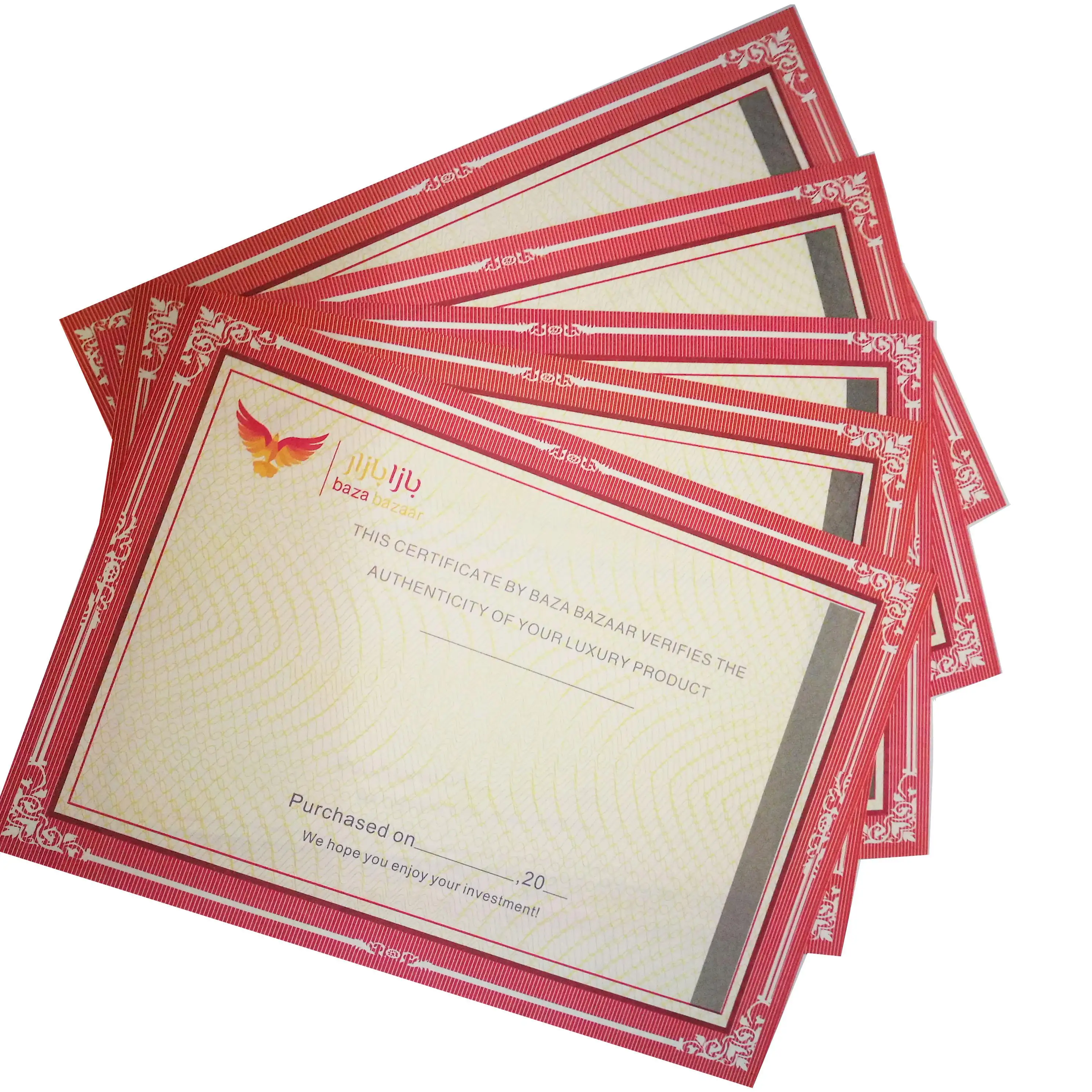 Security Watermark Paper Diploma Printing Certificate With Hologram ...