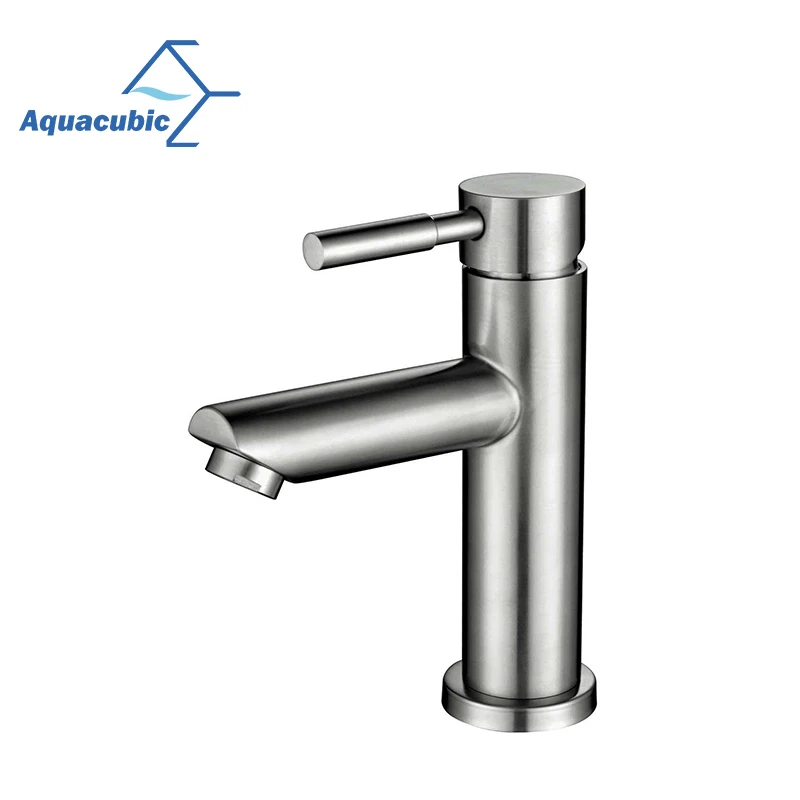 Aquacubic Sus Water Tap Lavatory Basin Faucets Mixer Champagne Copper ...