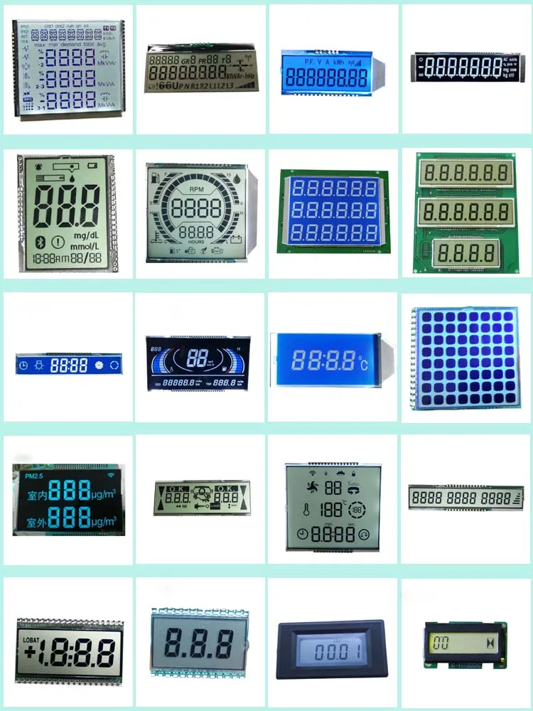 Factory Customized Size 7 Segment Monochrome Touch Lcd Screen Tn Htn Stn Fstn Black Va ...