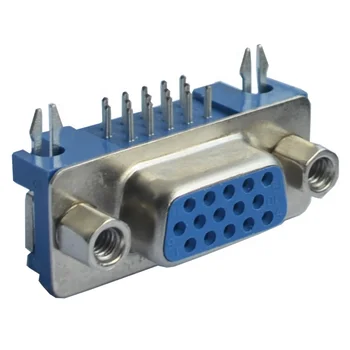 90 Degree D-sub 15 Pin 3 Rows Female Hdr Db Connector - Buy 3 Row D-sub ...