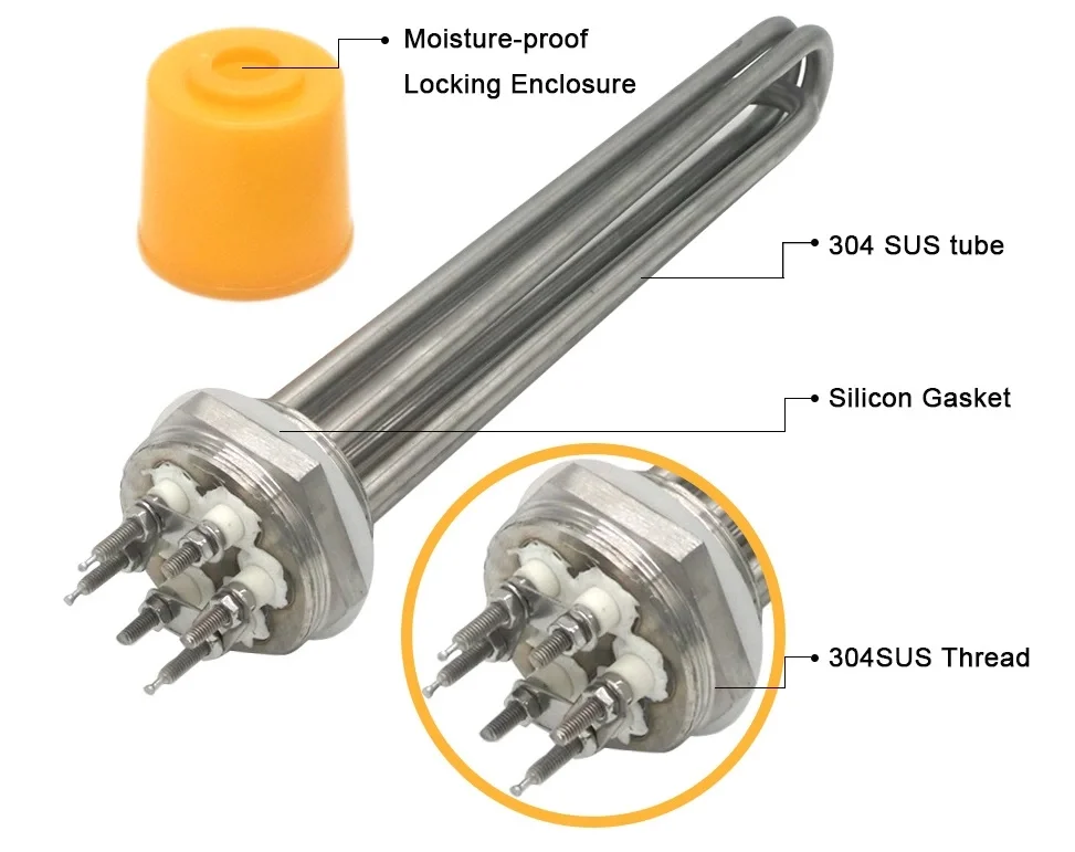 SUS 316L Tubular Electric Heater DRQ120 for Boiler - High Accuracy