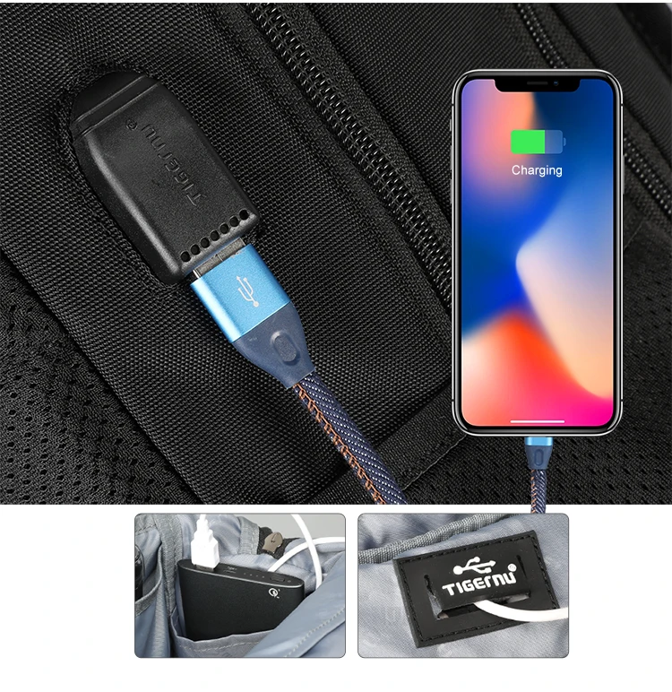 Tigernu T-B3221A Anti Bacterial Theft USB Charging Bag