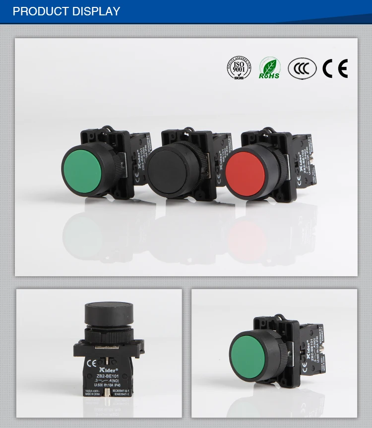 Xider Flush Push Button Switch 1NC 10A XB2-EA42 - IP65