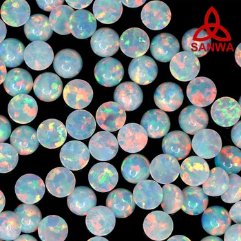 Customized 3mm Lab Created Opal Cabochon,Synthetic Opal Loose Beads In ...