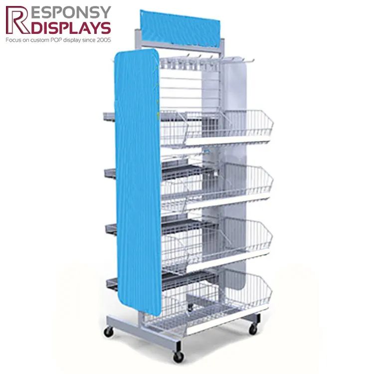 Retail Supermarket Wire Snack Floor Candy Metal Display Rack Coffe Food ...