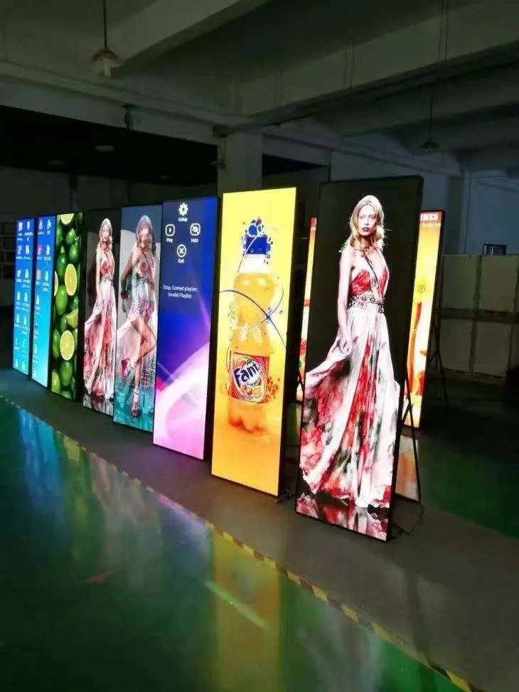 Indoor Poster LED Display Stand Mirror LED Screen Advertising