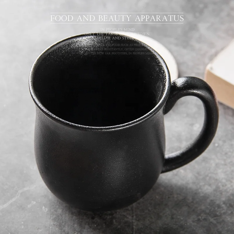 Factory Custom Laser Engraving Ceramic Water/coffee/tea/beer Cup Black ...