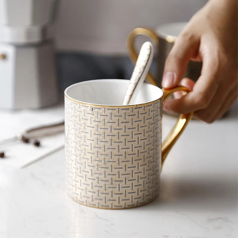 Arabic Ceramic Coffee Mugs Porcelain Tea Mugs With Gold Handle - Buy ...