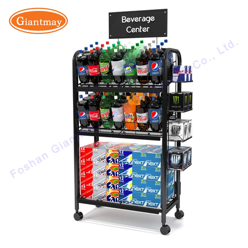 Wholesale Metal Floor Soft Drink Rack Water Energy Bottle Shelf ...