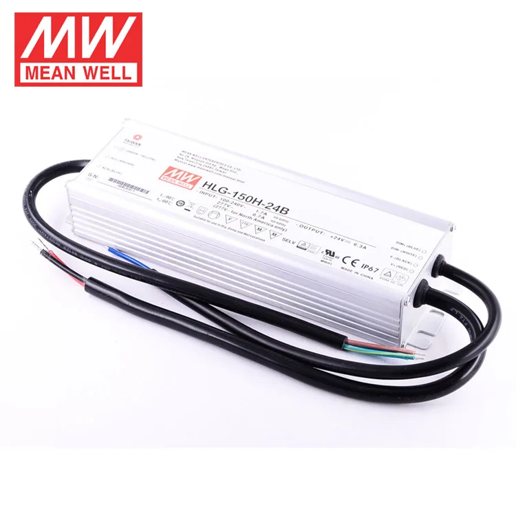 Meanwell 150w 24v Dimmable Led Driver Waterproof Ip67 Hlg-150h-24b ...