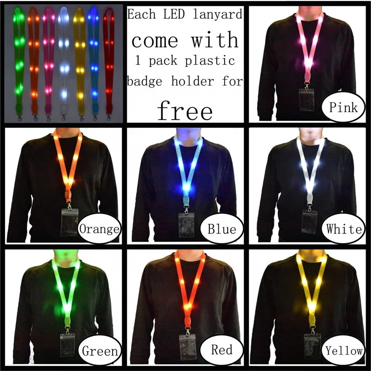 Free Sample Custom Logo Printed Lanyards Minimum Order Led Lights ...
