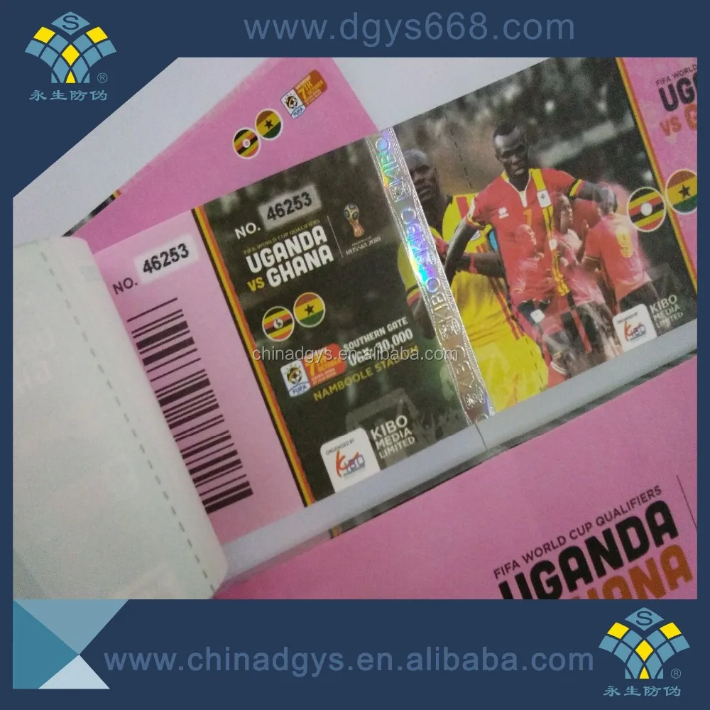 High Quality Customized Watermark Paper Printing Security Entrance ...