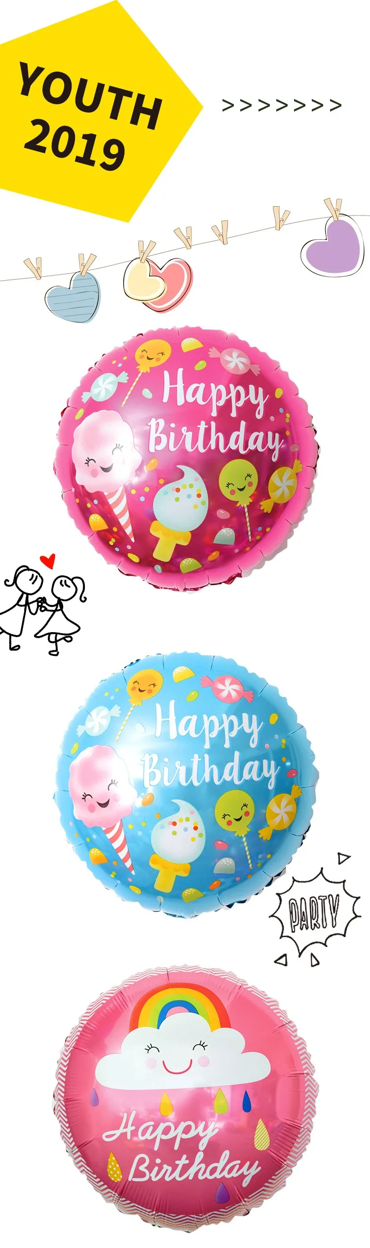 Wholesale 18 Inch Ball Happy Birthday Series Mylar Foil Aluminum ...