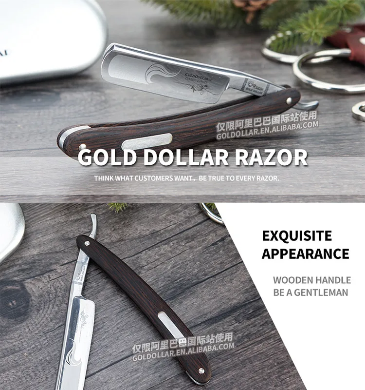 Gold Dollar Razor Suit - Carbon Steel Barber Sharpen Shave