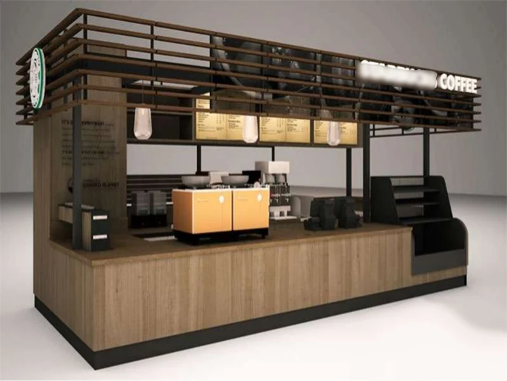 Customized Coffee Shop Design - Modern Mall Kiosk Display