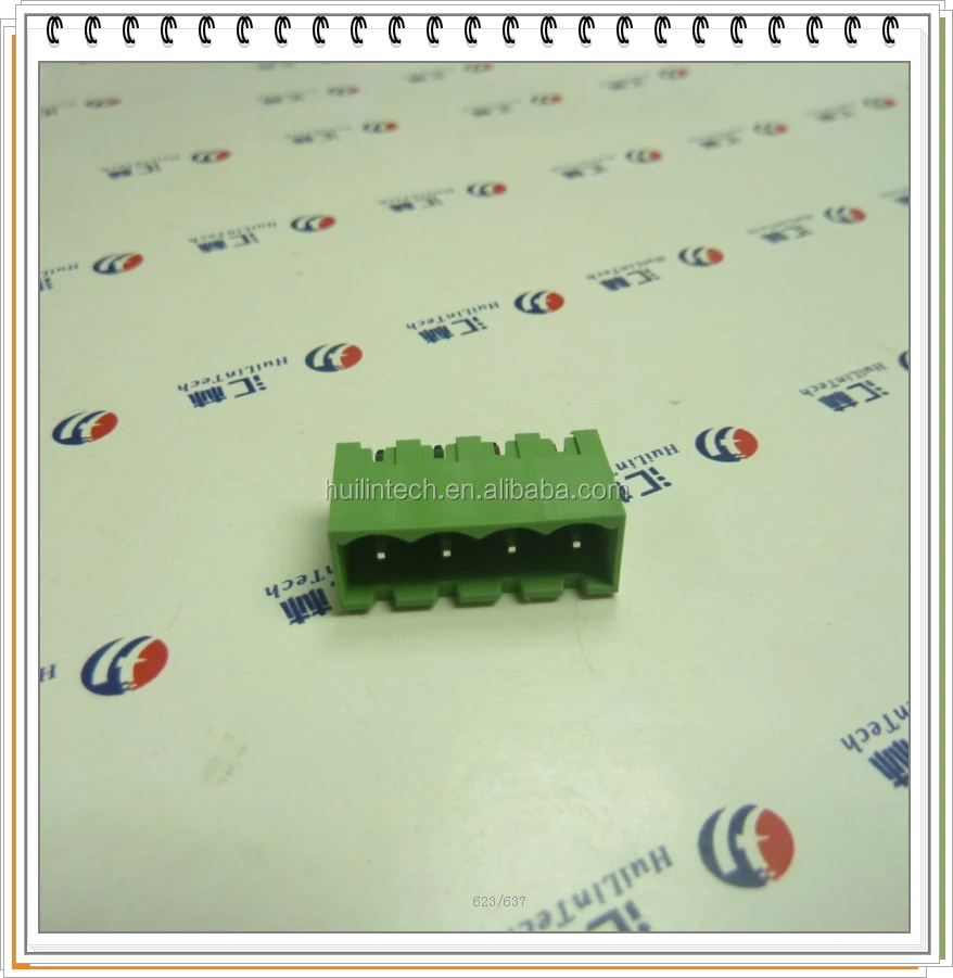 Pcb Wiring Connector Dinkle Male Plug 5.0mm Green Terminal Block - Buy ...