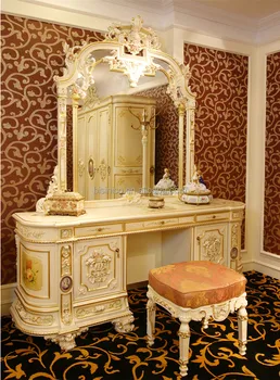 Luxury French Rococo Bedroom Furniture Dresser Table & Mirror/ European ...