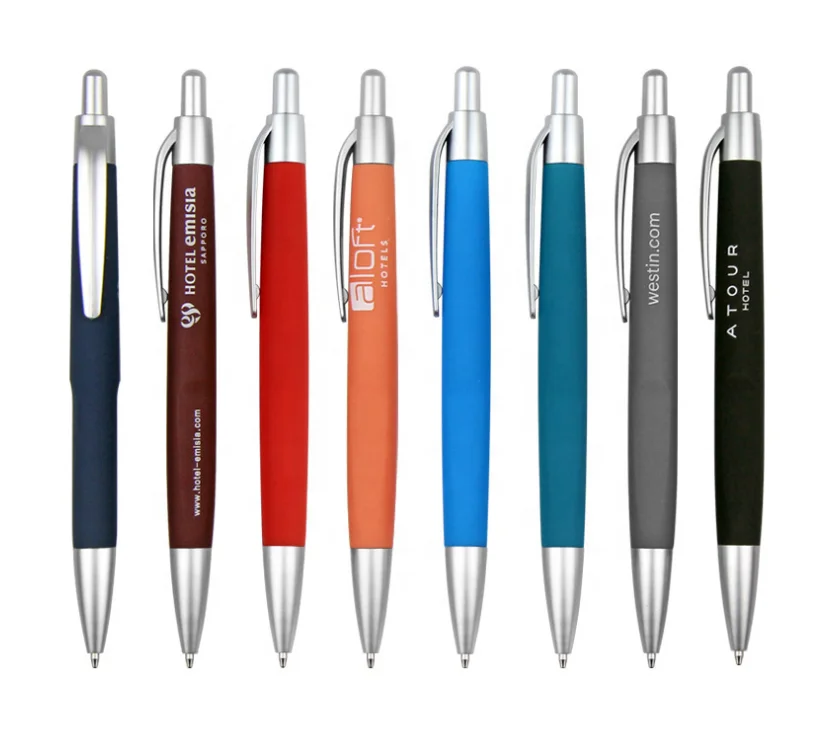 Hilton Hotel Soft Rubber Plastic Ball Pen With Custom Logo Promotional ...