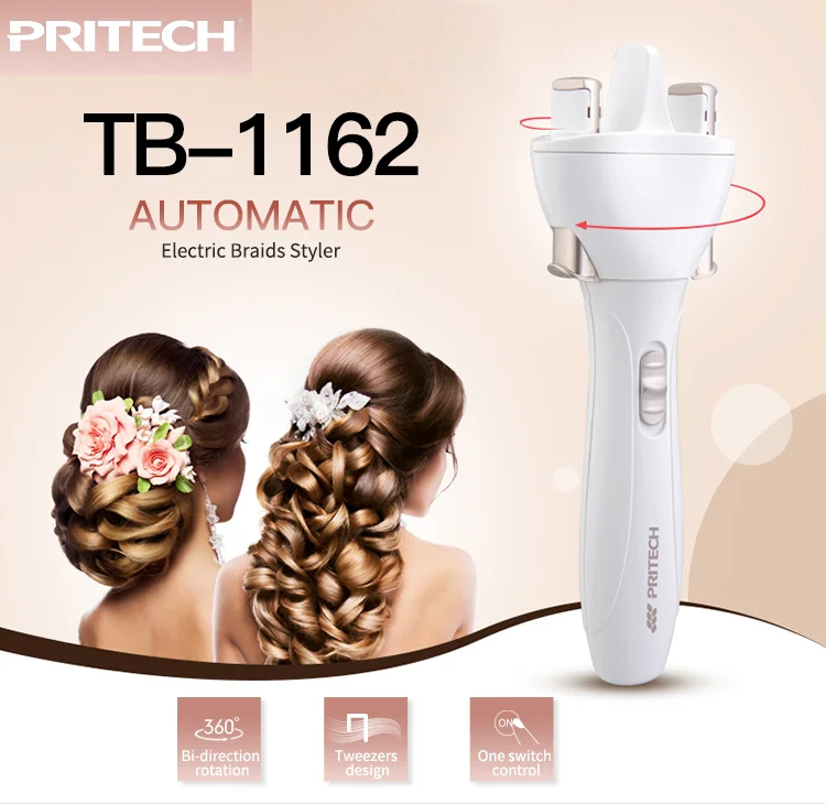 Pritech 360 Degree Bi-direction Rotation Hair Braid Maker Electric ...