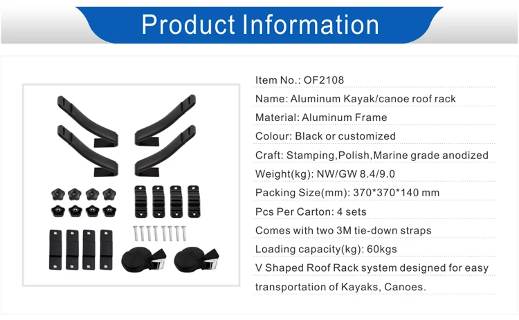 Oem Aluminum Fram 4x4 Kayak Car Roof Rack Kayak Rack Kayak Accessories ...